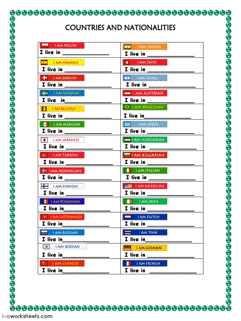 Countries and Nationalities | PDF
