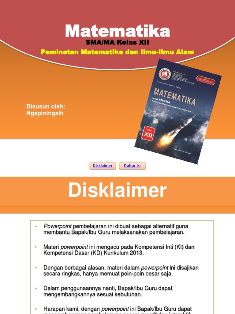 Power Point PR Matematika Pem. 12 Ed. 2019 | PDF | Metode & Bahan Ajar | Sains & Matematika