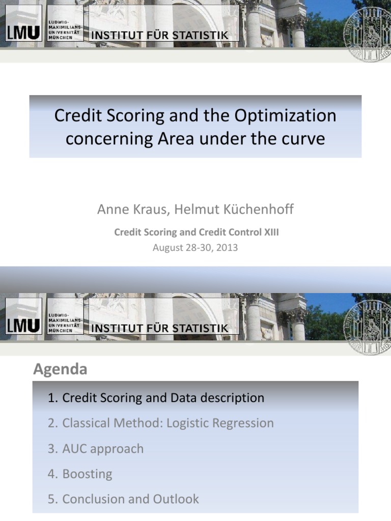 Credit Scoring AUC Optimization | PDF | Receiver Operating Characteristic | Logistic Regression