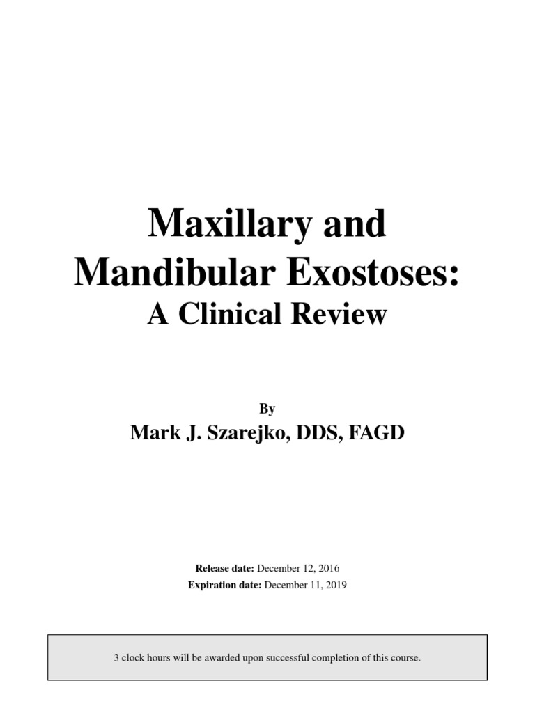 Bone Tumor..exostosis in Jaw | PDF | Dental Degree | Twin