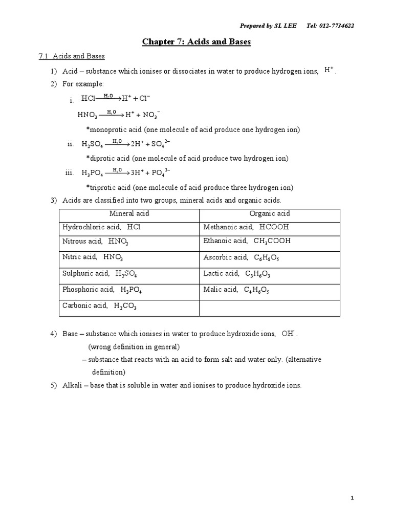 Chapter 7 Acids and Bases | PDF | Hydroxide | Acid