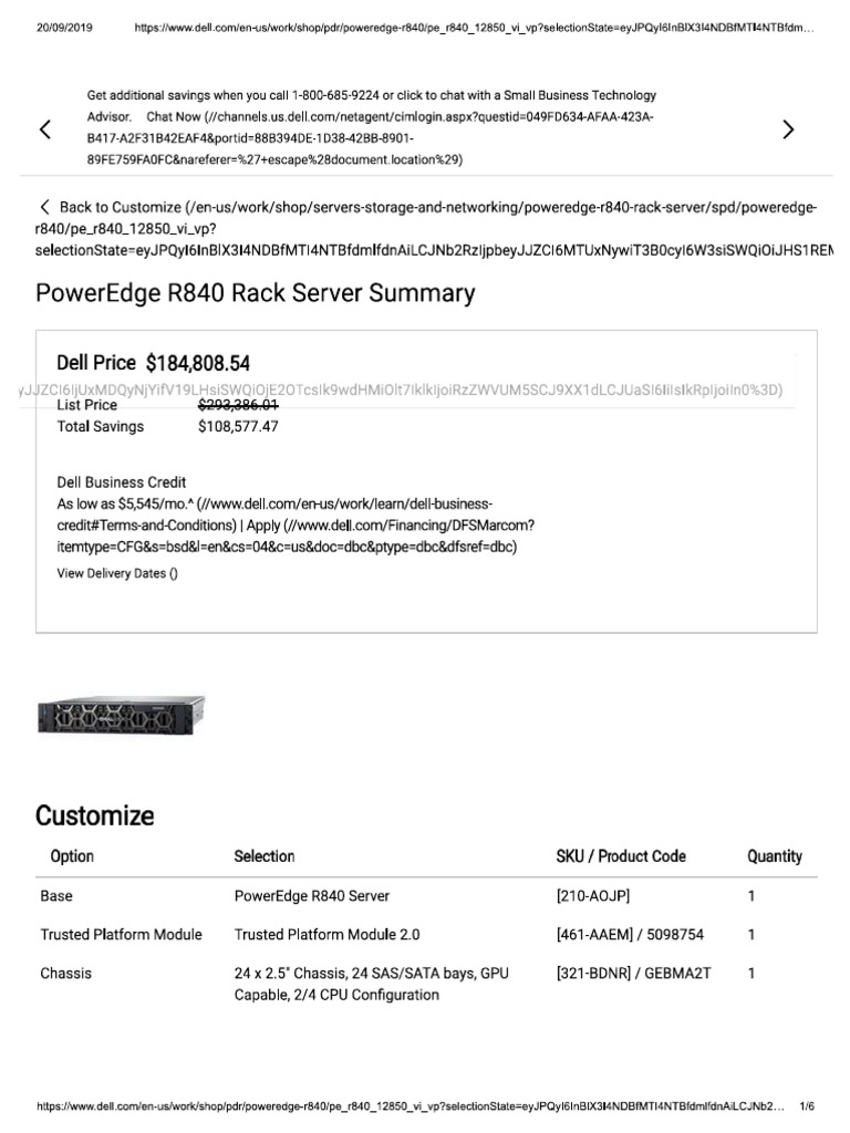 Dell PowerEdge R840 Rack Server - Servers - Dell USA | PDF