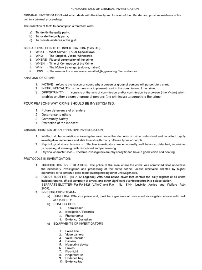 Criminal Investigation Basics | PDF | Search Warrant | Miranda Warning