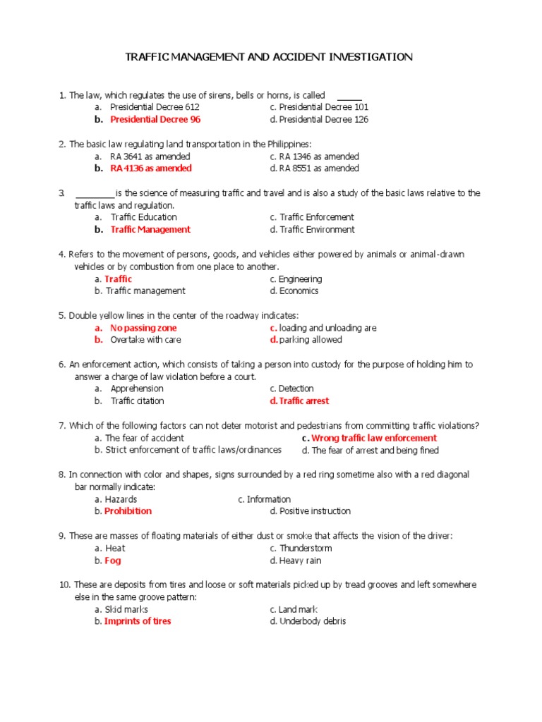 CDI 2 Quiz | PDF | Traffic | Traffic Light
