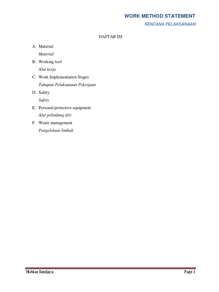 Work Method Statement for Insulation Installation | PDF | Equipment | Materials