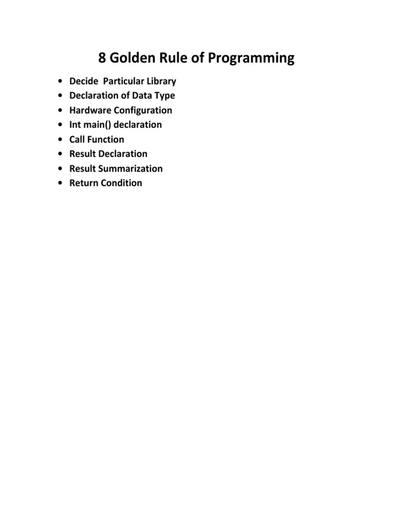 8 Golden Rules | PDF