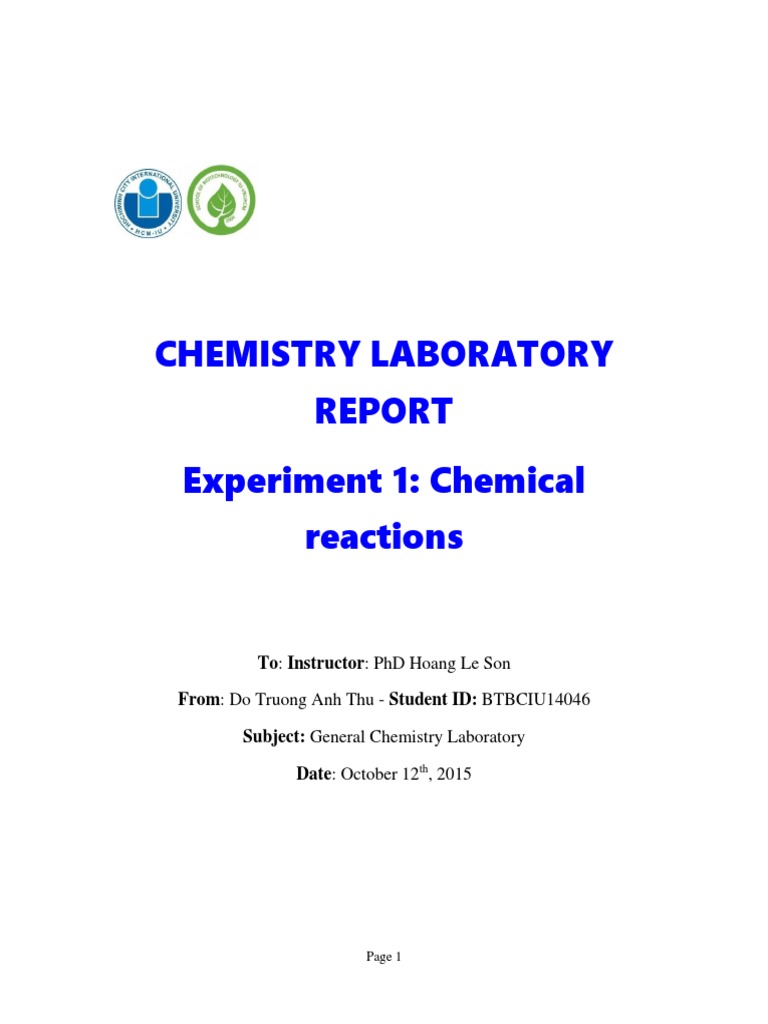 Report Lab 1 | PDF | Redox | Chemical Reactions