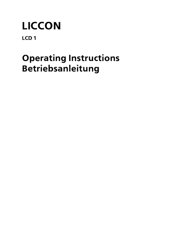 Manual Do LICCON LCD 1 - Inglês PDF | PDF | Crane (Machine) | Computer ...