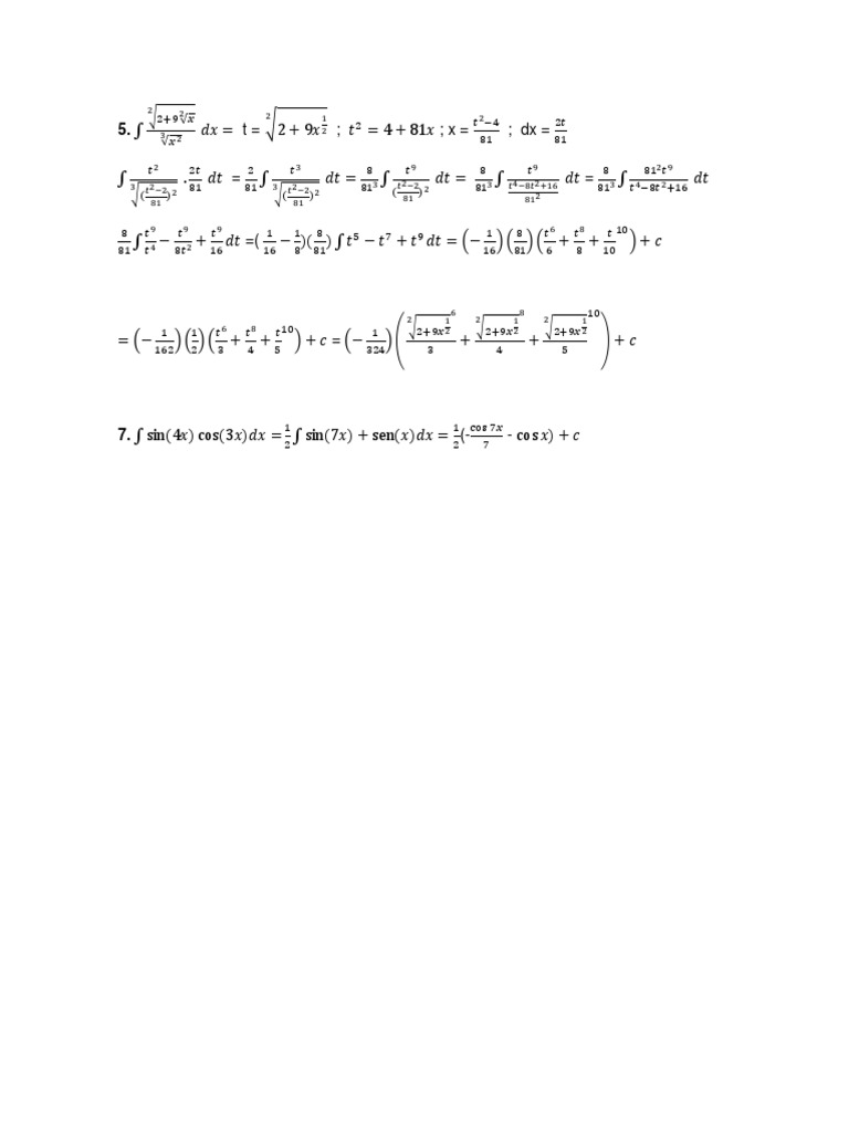 Solving Definite Integrals Involving Trigonometric Functions | PDF ...