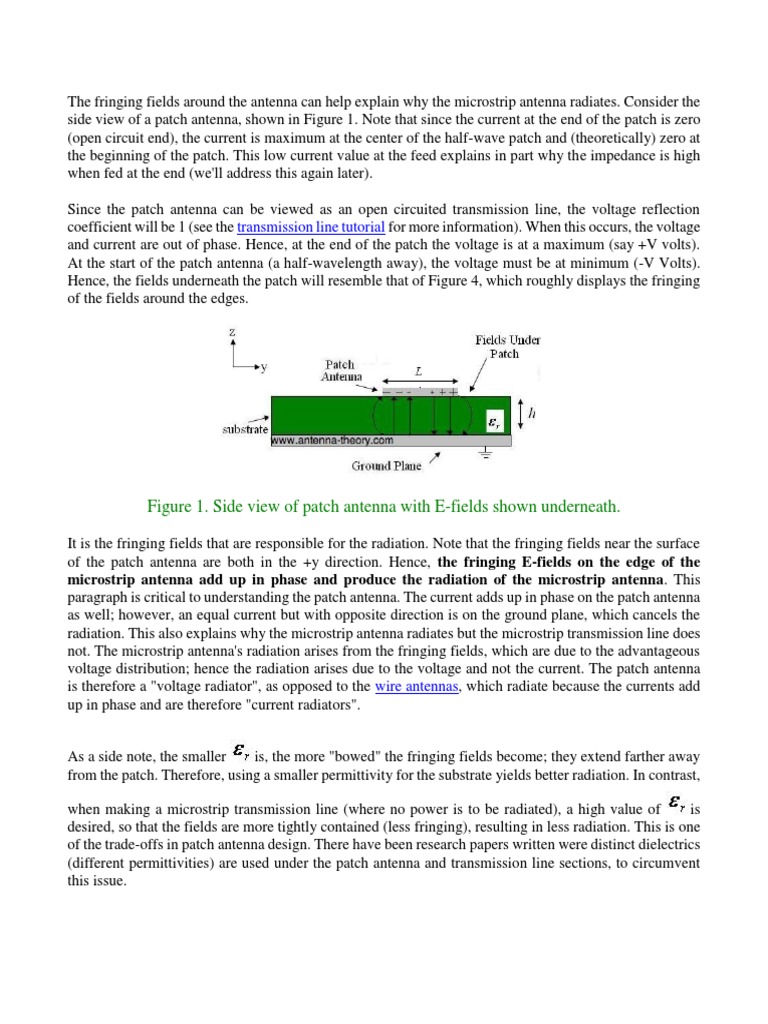 Fringing Fields in Microstrip Antennas | PDF | Antenna (Radio ...
