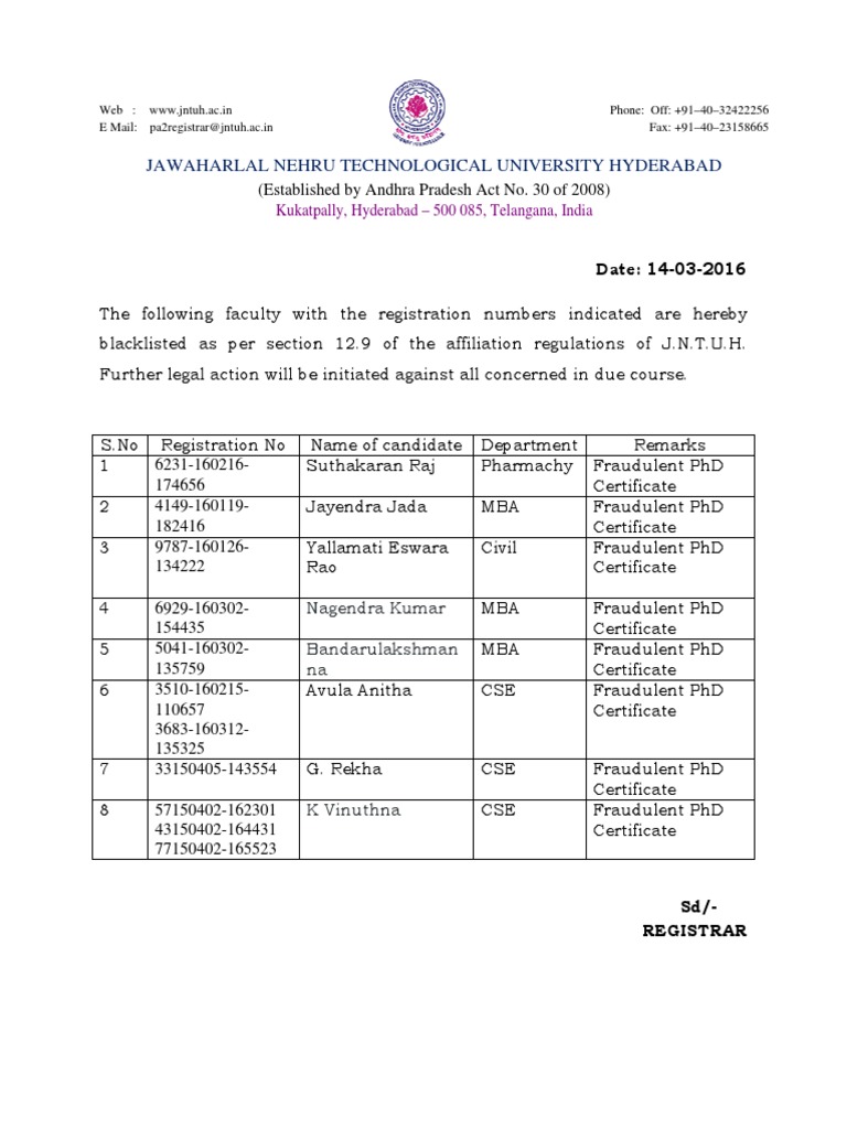 129fraudulent PHD List 1 | PDF