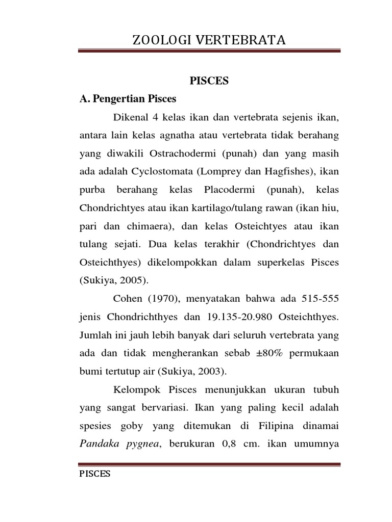 Ciri dan Morfologi Ikan dalam Pisces | PDF