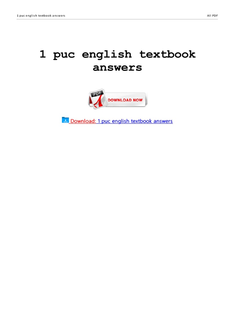1 Puc English Textbook Answers | PDF | Textbook | Question