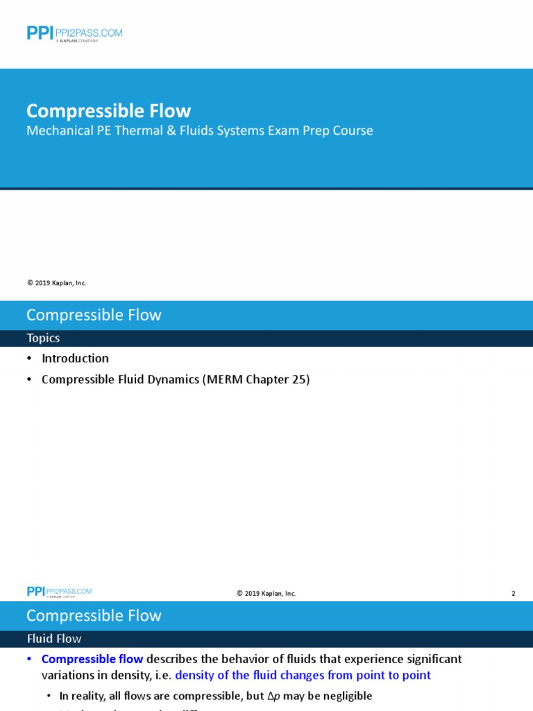Compressible Flow: Mechanical PE Thermal & Fluids Systems Exam Prep ...