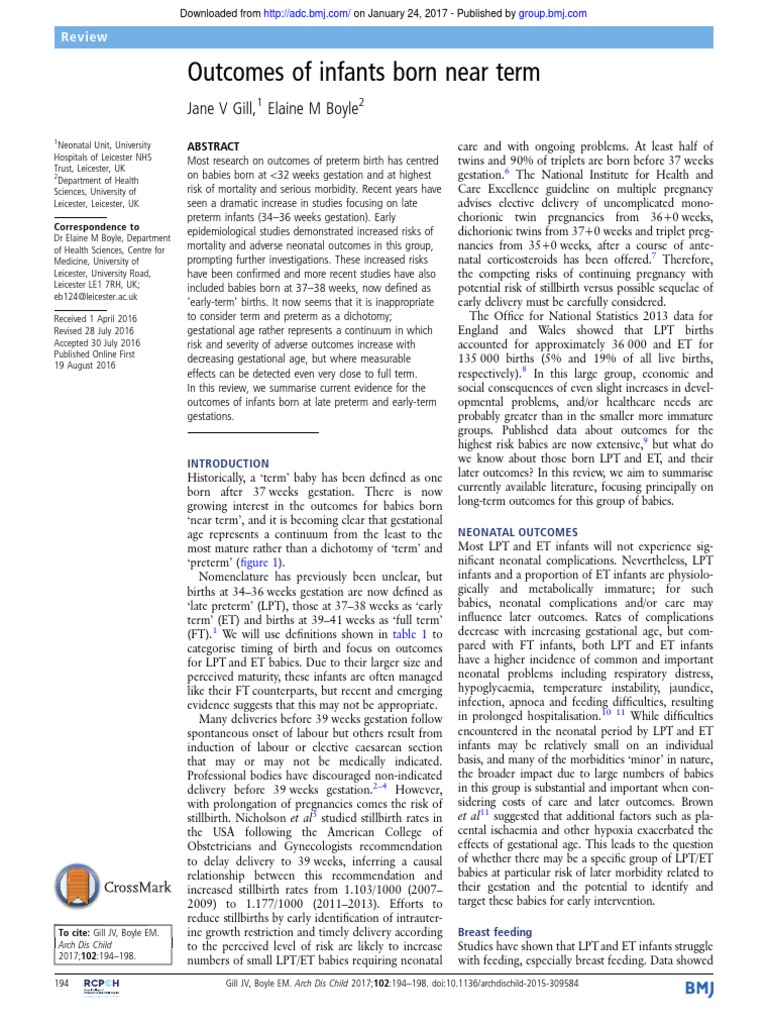 Late Preterm Infant 2017 Review | PDF | Preterm Birth | Childbirth