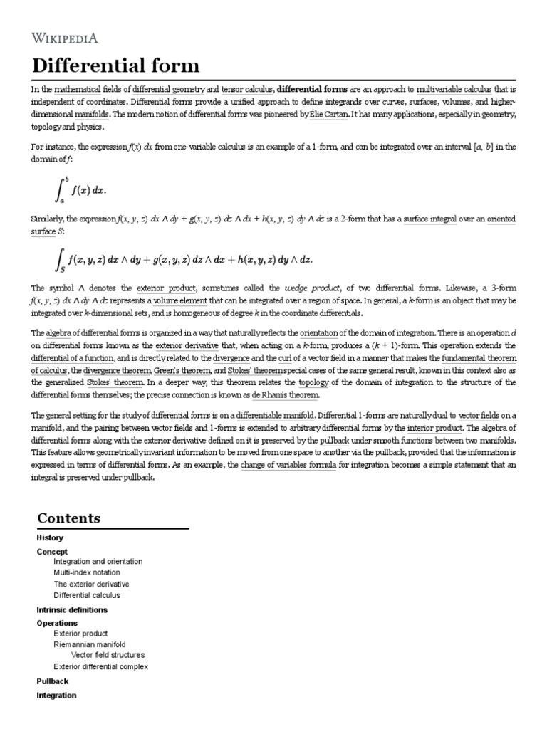 Differential Form | PDF | Differential Form | Differential Geometry