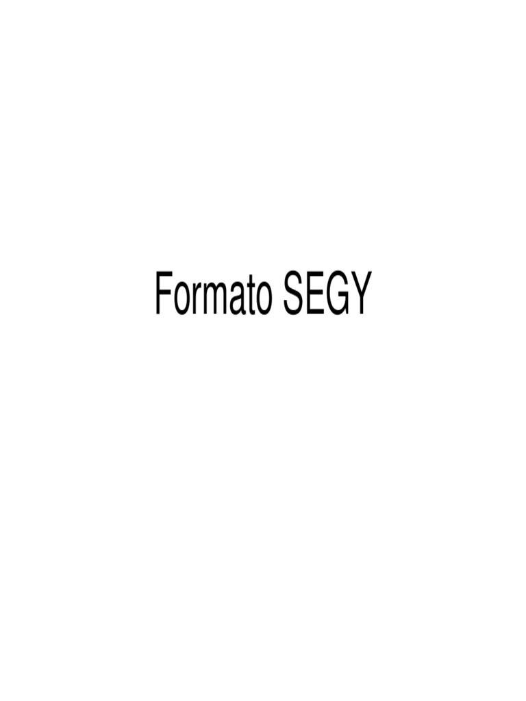 Formato SEGY PDF | PDF