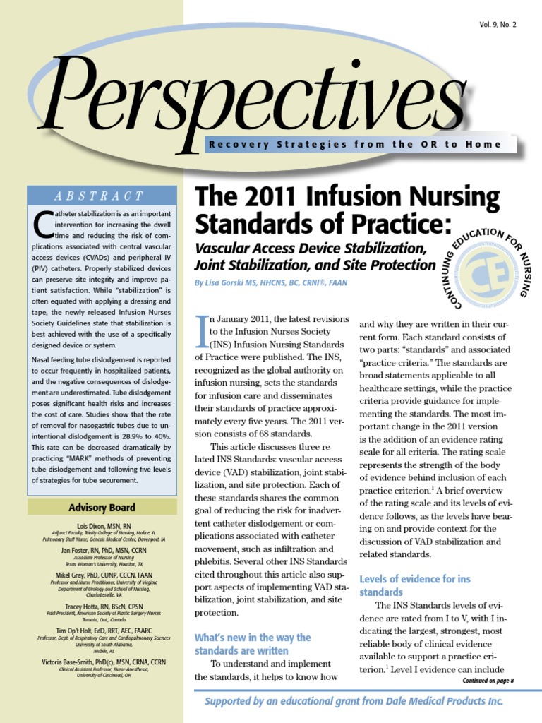 The 2011 Infusion Nursing Standards of Practice | PDF | Intravenous ...
