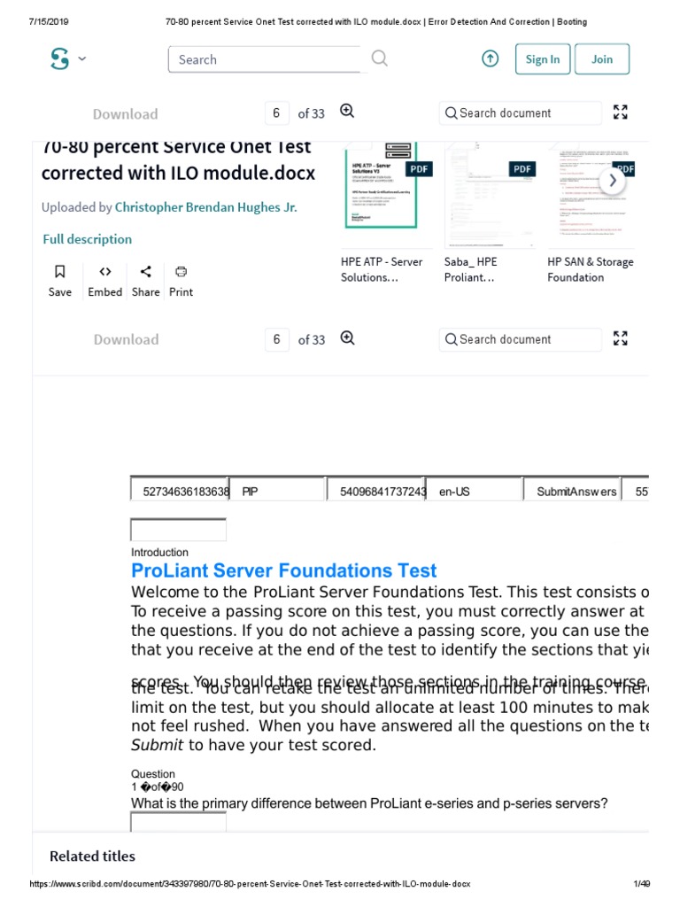 70-80 Percent Service Onet Test Corrected With ILO Module | PDF ...