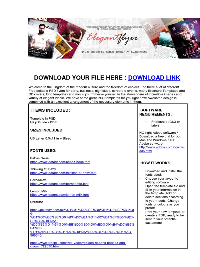 Instruction Elegantflyer | PDF | Adobe Photoshop | Computing Platforms