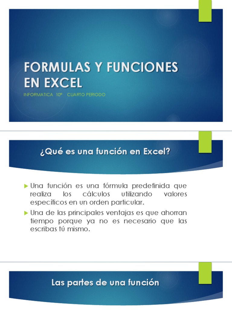 Formulas y Funciones en Excel | PDF