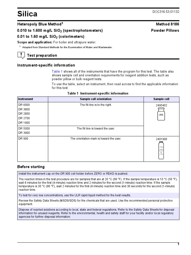 Silica LR | PDF | Calibration | Magnesium