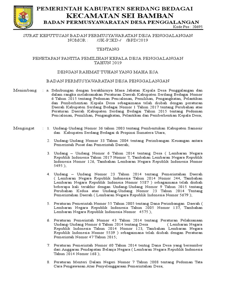 Keputusan BPD Panitia Up2kd 2019 | PDF