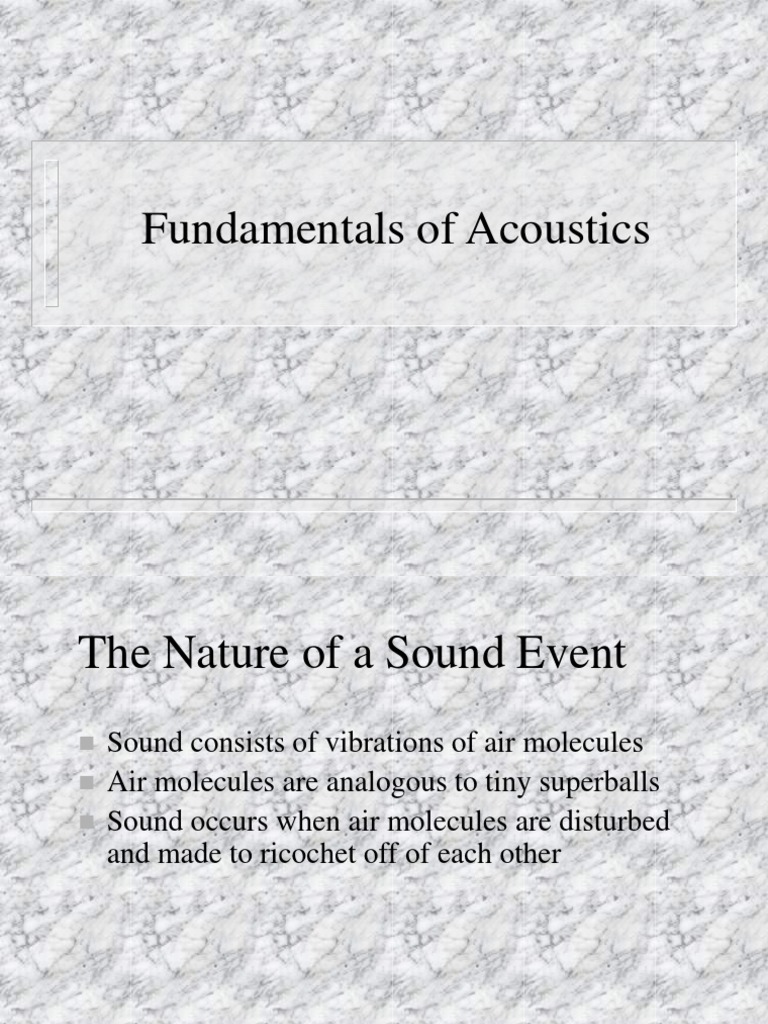 Fundamentals of Acoustics | PDF | Sound | Pitch (Music)