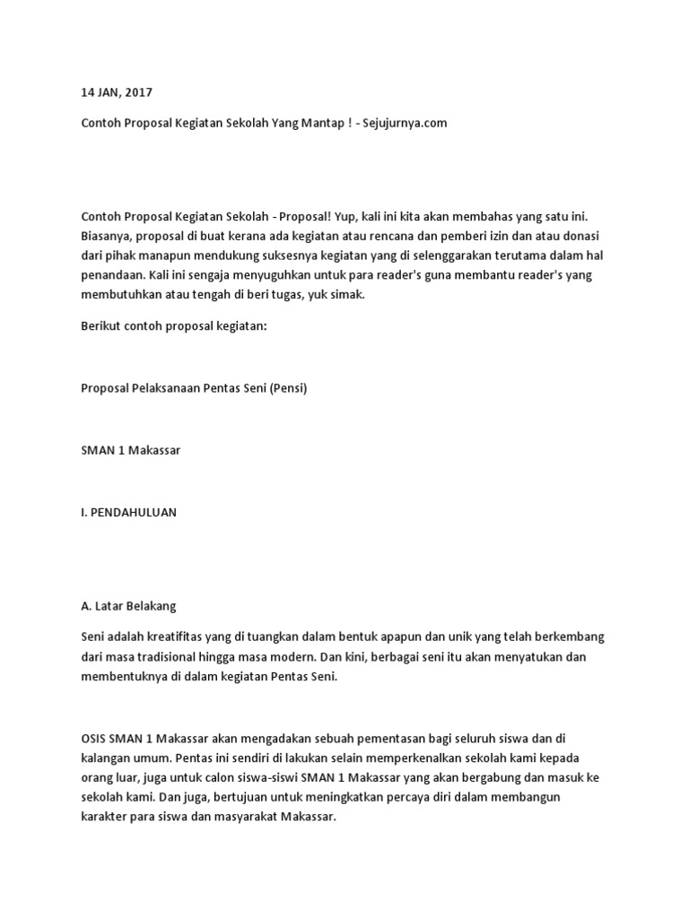 Proposal Pensi | PDF