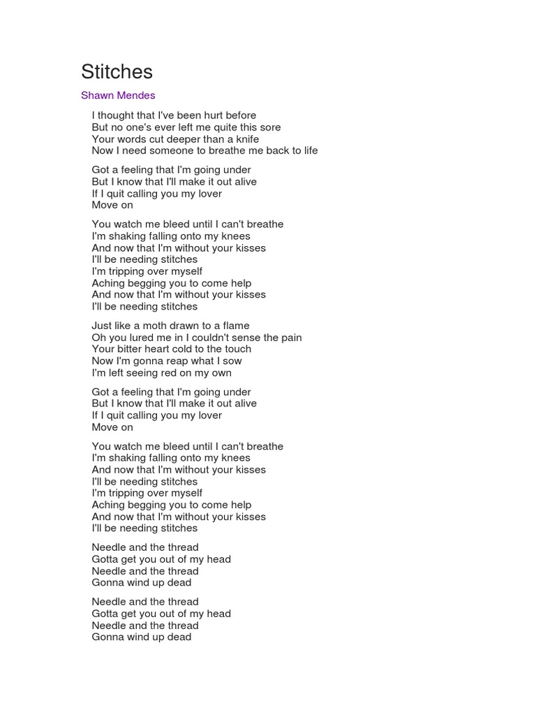 Stitches: Shawn Mendes | PDF | Recorded Music