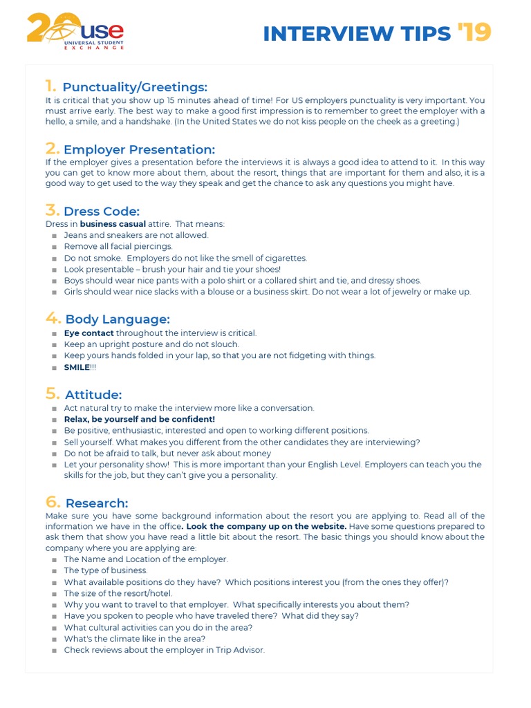 Interview Tips : Punctuality/Greetings | Download Free PDF | Clothing