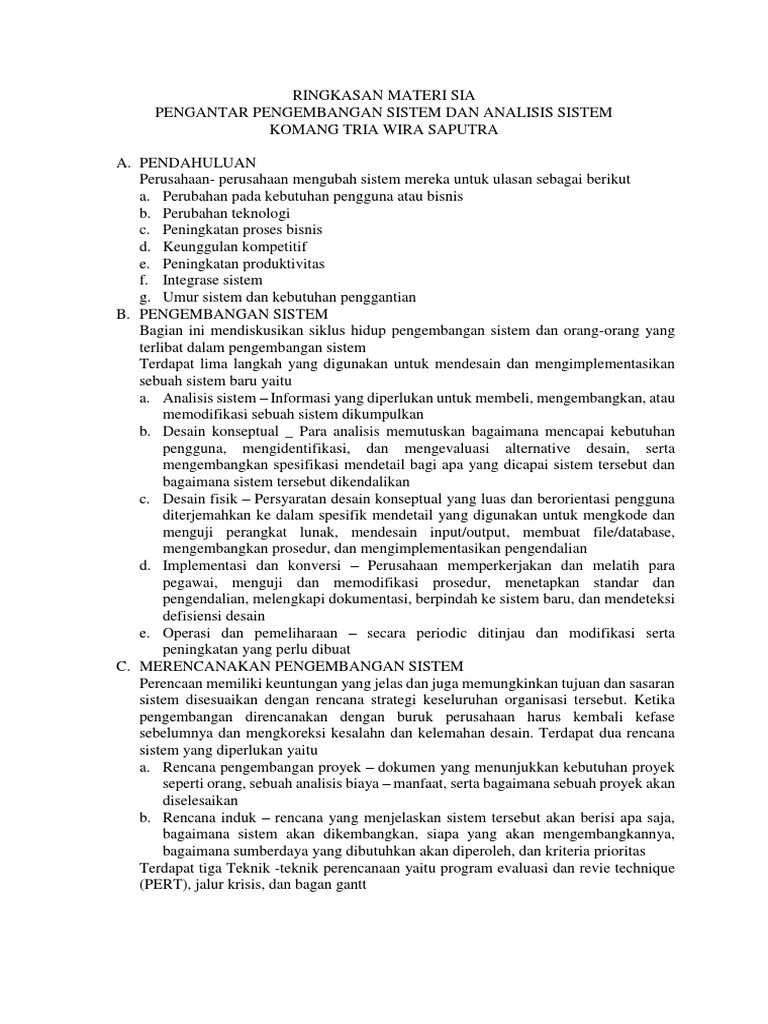 Ringkasan Materi Sia Bab 20 | PDF | Bisnis | Komputer