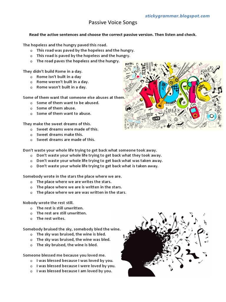 Passive Voice Songs PDF | PDF