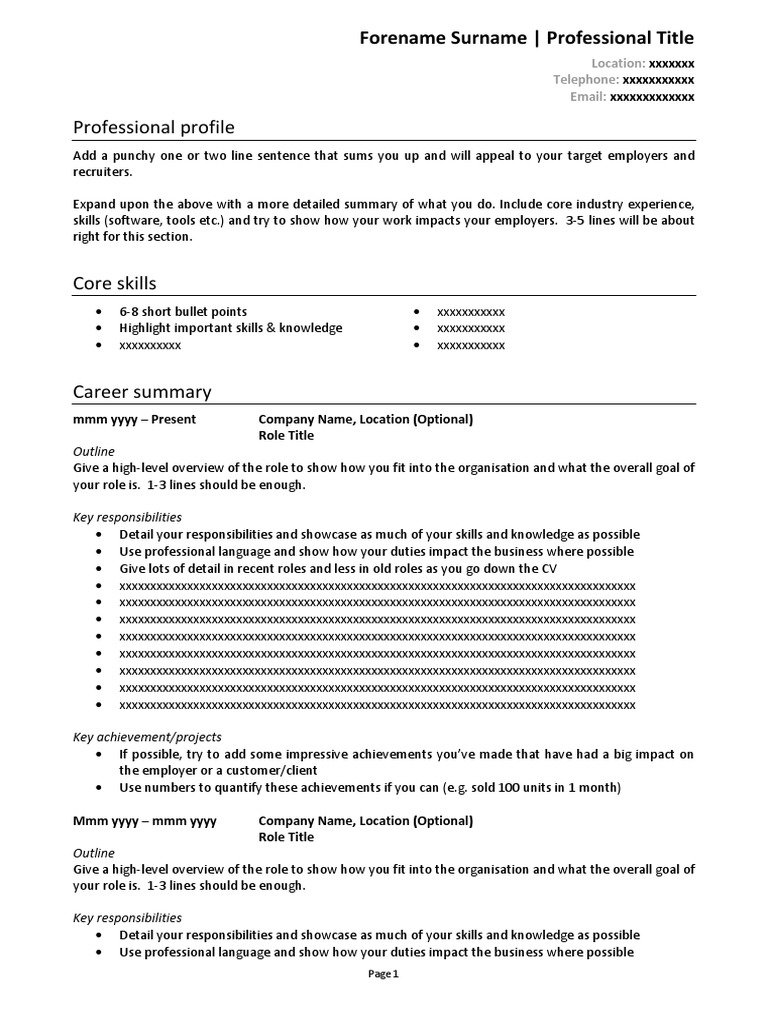 CV Library Combination CV Template | PDF | Business | Communication