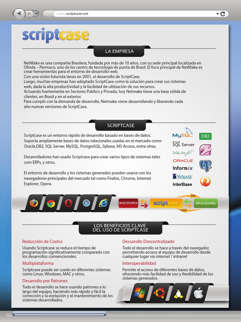 Scriptcase Es PDF | PDF | SQL | Bases de datos