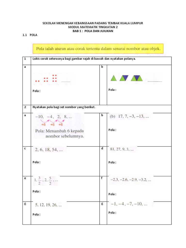 Latihan Pola Dan Jujukan | PDF