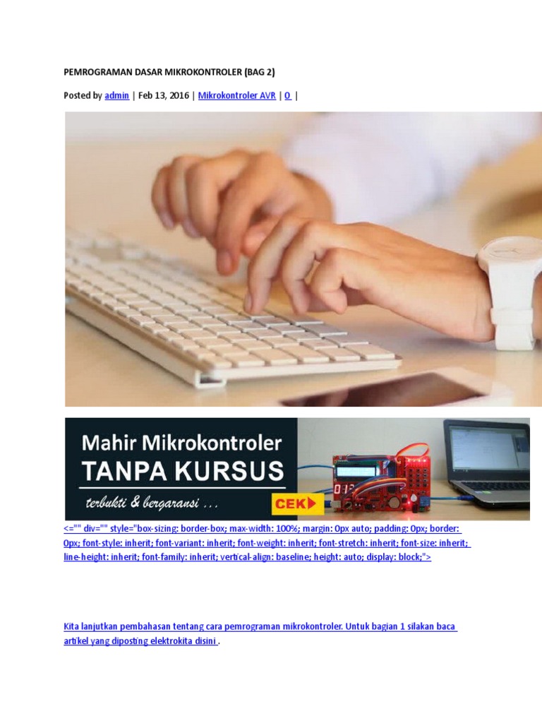 Pemrograman Dasar Mikrokontroler | PDF