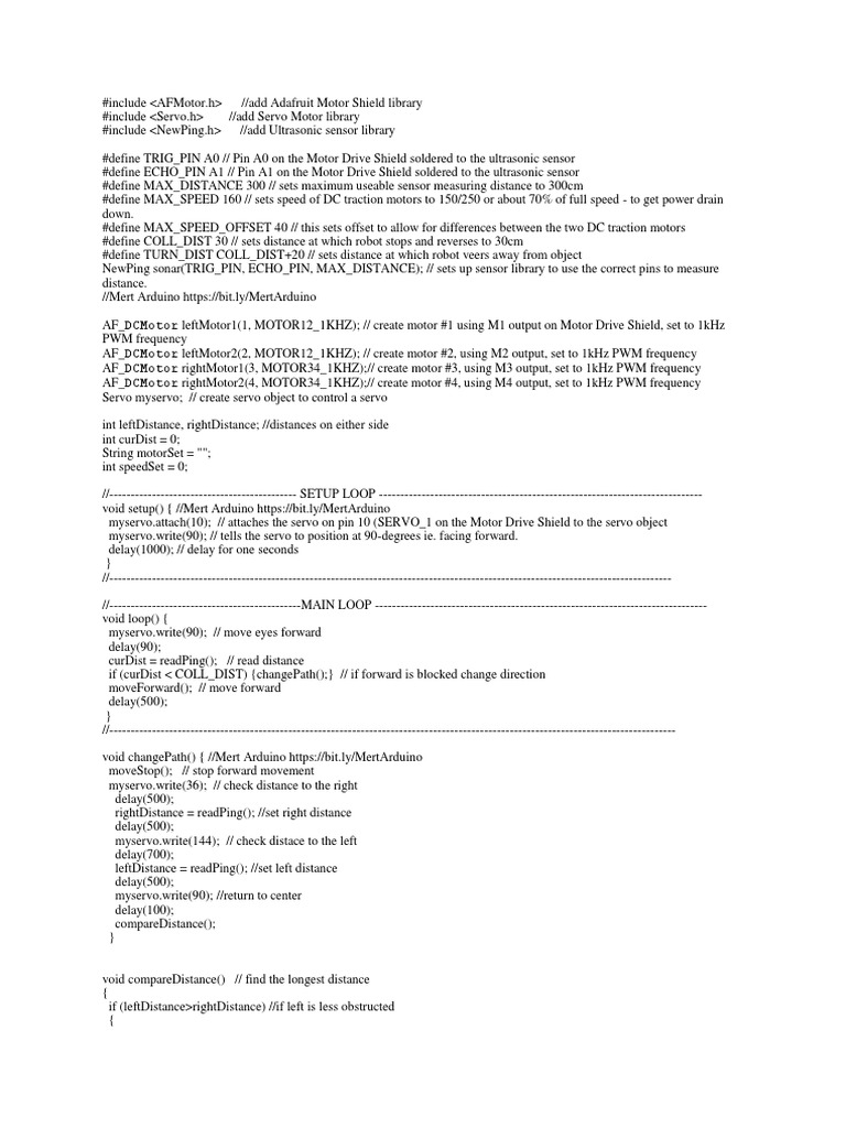 Source Code Smart Car Arduino Pdf Electronics Electrical Components