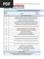 Aerial Lift Pre Use Inspection Checklist | PDF | Elevator | Mechanical ...