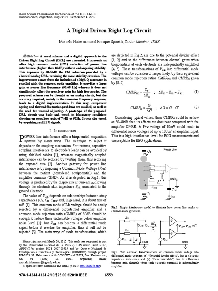 Driven Right Leg | PDF | Amplifier | Analog To Digital Converter
