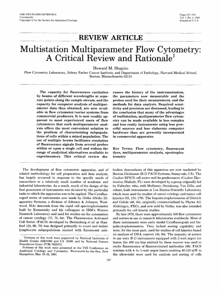 Shapiro 1983 Cytometry | PDF | Flow Cytometry | Cytometry