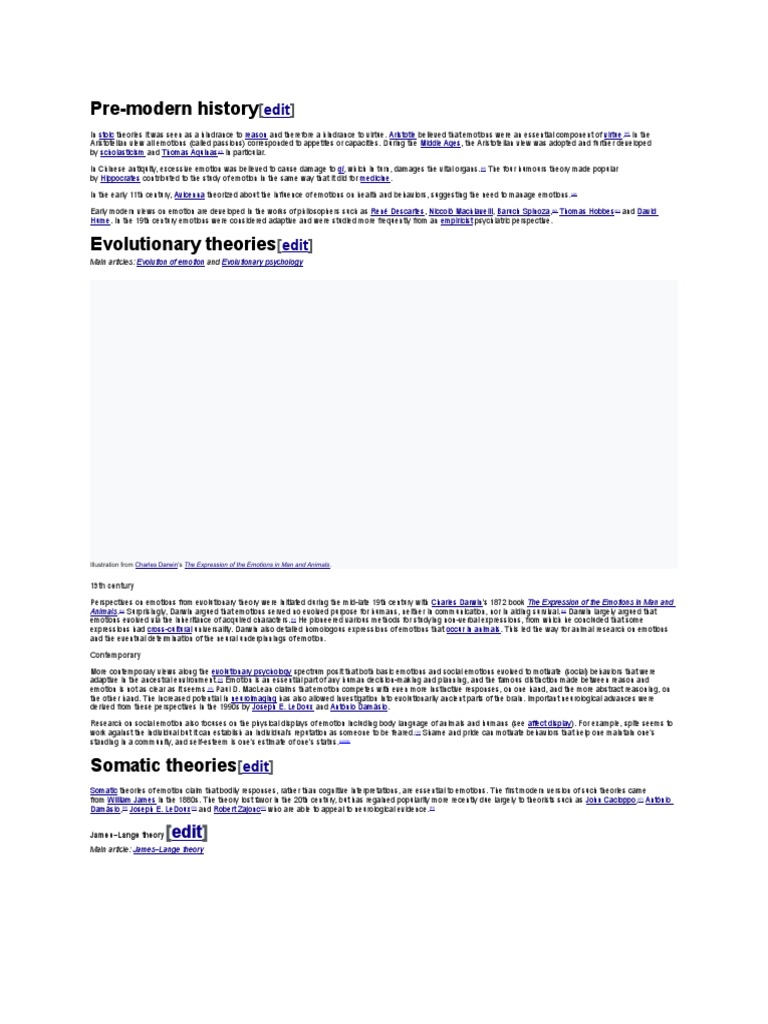 Pre-Modern History: Main Articles: and | PDF | Emotions | Neuroscience