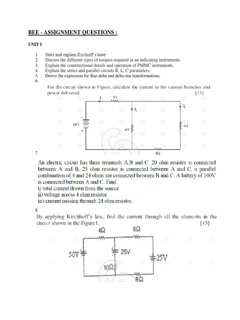 BEE Assignment Questions | PDF