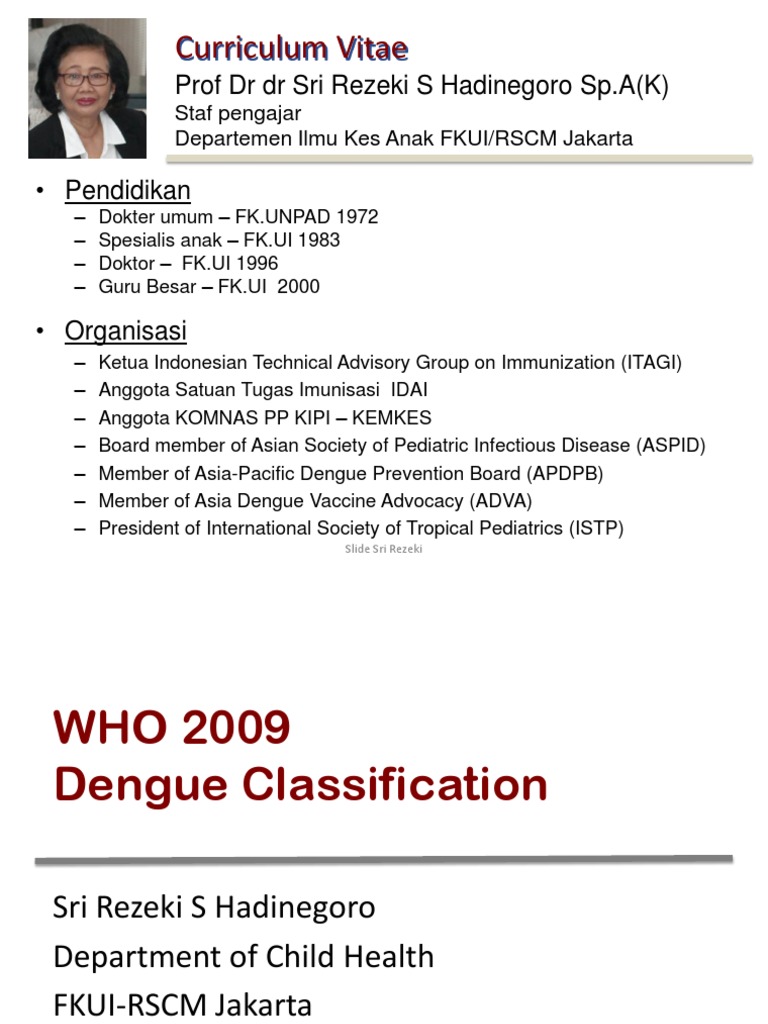 WHO 2009 Dengue Classification | PDF | International Statistical ...