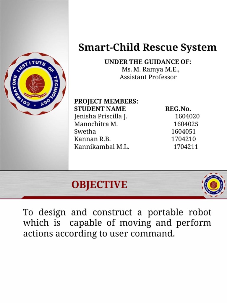 Smart Child Rescue System: Design and Construction of a Portable Robot for Rescuing Children ...