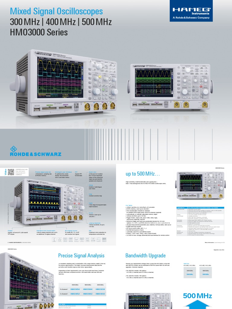 Hameg Instruments Hmo3052 Hmo3054 Oscyloskopy Cyfrowe 500mhz Nn4484 ...