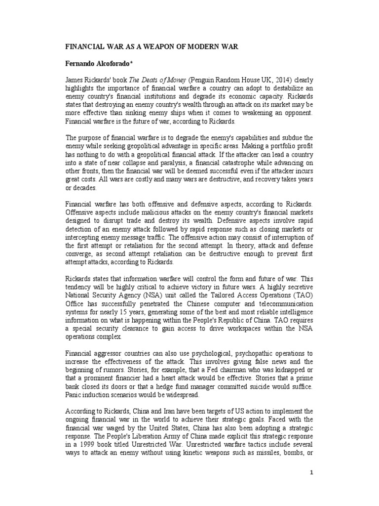 Financial War As A Weapon of Modern War | PDF | Sanctions Against Iran ...