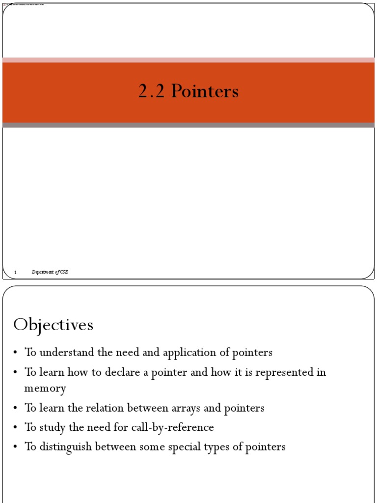 Pointers Pdf Pointer Computer Programming Variable Computer Science