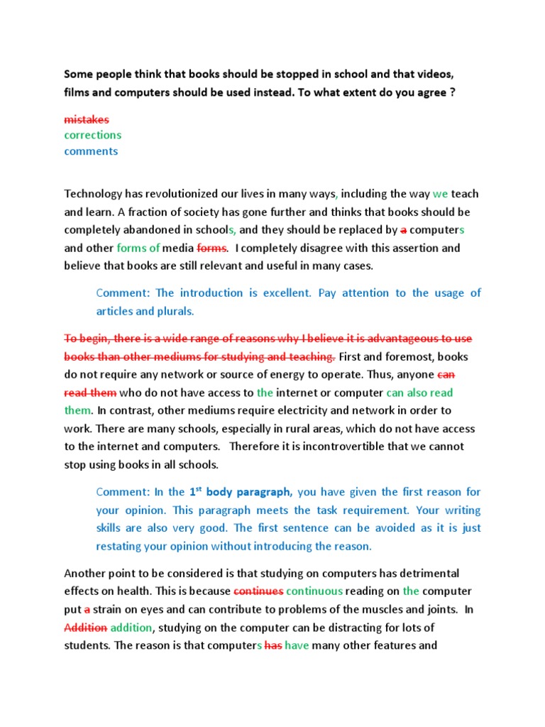 Books Vs Computers in Schools | PDF | Vocabulary | Internet