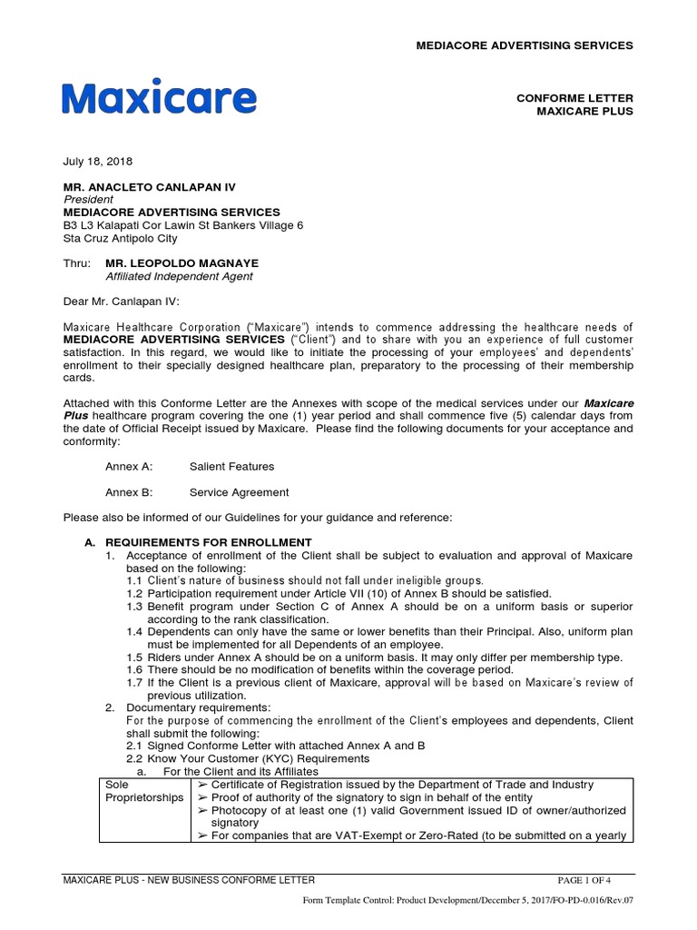 Conforme Letter | PDF | Receipt | Employment